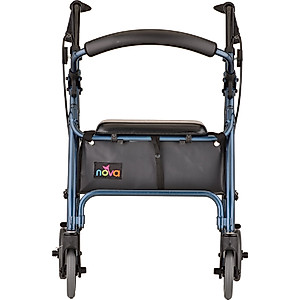 NOVA Medical Products GetGo Petite Rollator Walker for Height 4’0” - 5”4”, Blue, 1 Count
