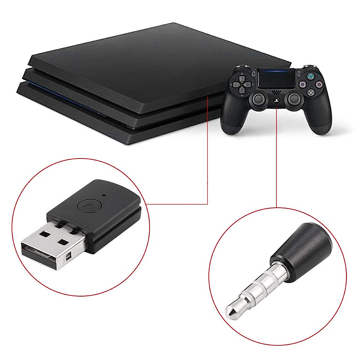Bluetooth Dongle Adapter USB 4.0, Wireless Adapter/Dongle Receiver and Transmitters for PS4 Playstation Controller Bluetooth Headset