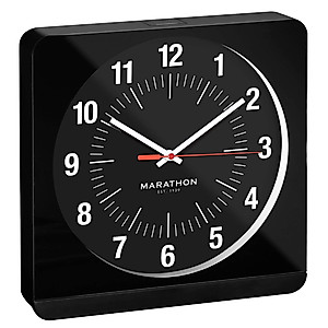 MARATHON Studio Edition Jumbo 12 Inch Analog Wall Clock with Auto Night-Light