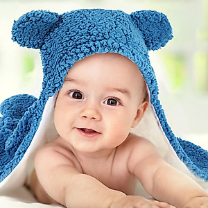 Cute Newborn Baby Swaddle Blanket, Sleeping Wrap Swaddle, Soft Infant Boys Girls Clothes, Receiving Blankets for Infant 0-6 Months, Registry Baby Girl Shower Gift (Blue)