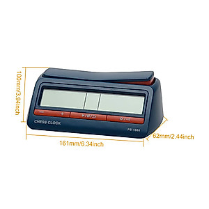 Chess Clock, Advanced Digital Chess & Game Timer, ABS Digital Display Professional International Chess Clock - Blue