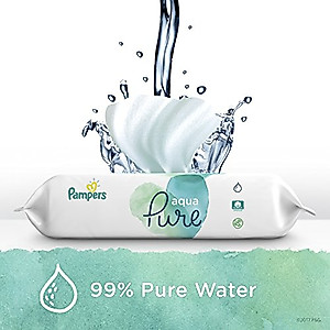 Diapers Size 5, 132 Count and Baby Wipes - Pampers Pure Protection Diapers and Aqua Pure 6X Pop-Top Sensitive Water Baby Wipes, 336 Count (Packaging May Vary)