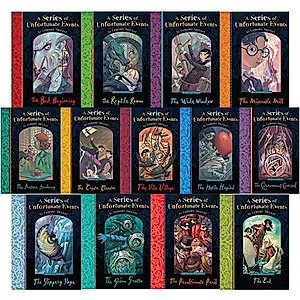 A Series of Unfortunate Events Lemony Snicket 13 Books Collection Pack Set (Includes the Bad Beginning, the Reptile Room, the Wide Window, the Miserable Mill, the Austere Academy, the Grim Grotto, the Penultimate Peril, the End)