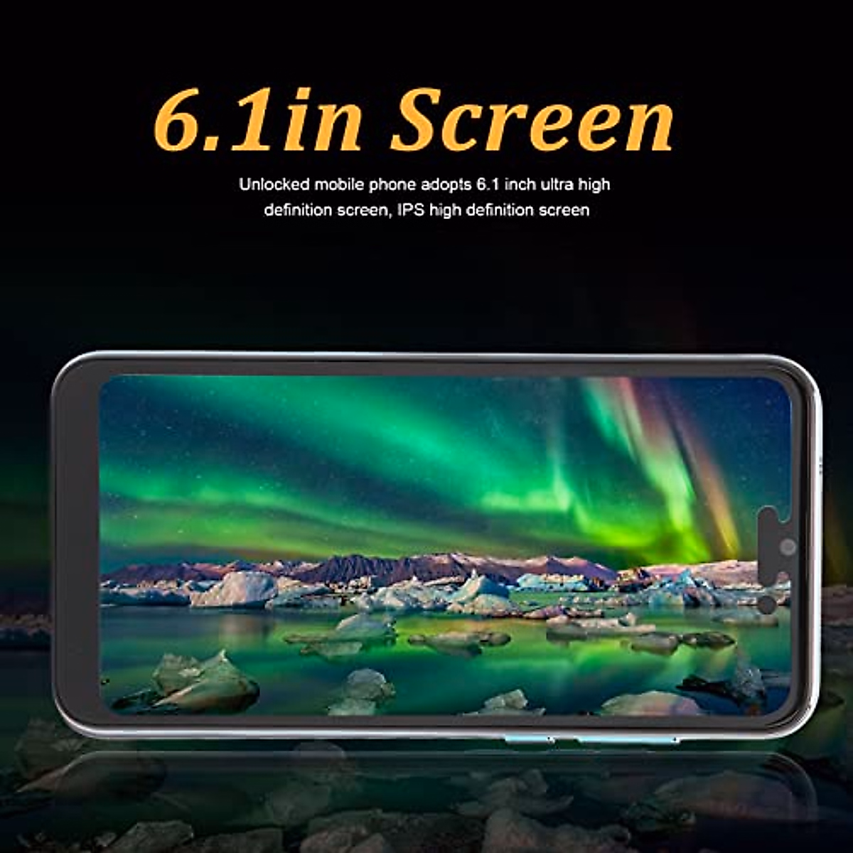 I14pro max Unlocked Smartphone 4G, Unlocked Cell Phone with 6.1 Inch LCD 720P IPS HD Screen, Support Dual Camera, Face Unlock, Dual SIM 3G Mobile Phone, MTK6737, 4G 48G, Dual Band 5G WiFi(Dark Green)