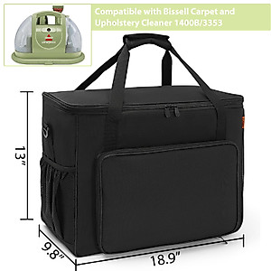 TORIBIO Storage Carry Bag Compatible with Bissell Carpet and Upholstery Cleaner 1400B/3353, Organizer/Case for Carpet Steam Cleaner, Travel Hand Bag with Extra Pockets for Accessories