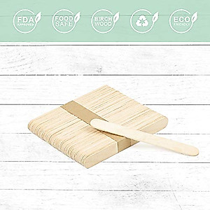 PopsicleLab Popsicle Sticks (200 Pieces / 4.5" Length), Food Grade 100% Natural Birch Wood Ice Cream Sticks, Eco-Friendly Wooden Craft Sticks, Reusable Ice Pop Sticks, DIY Crafting Popsicle Stick