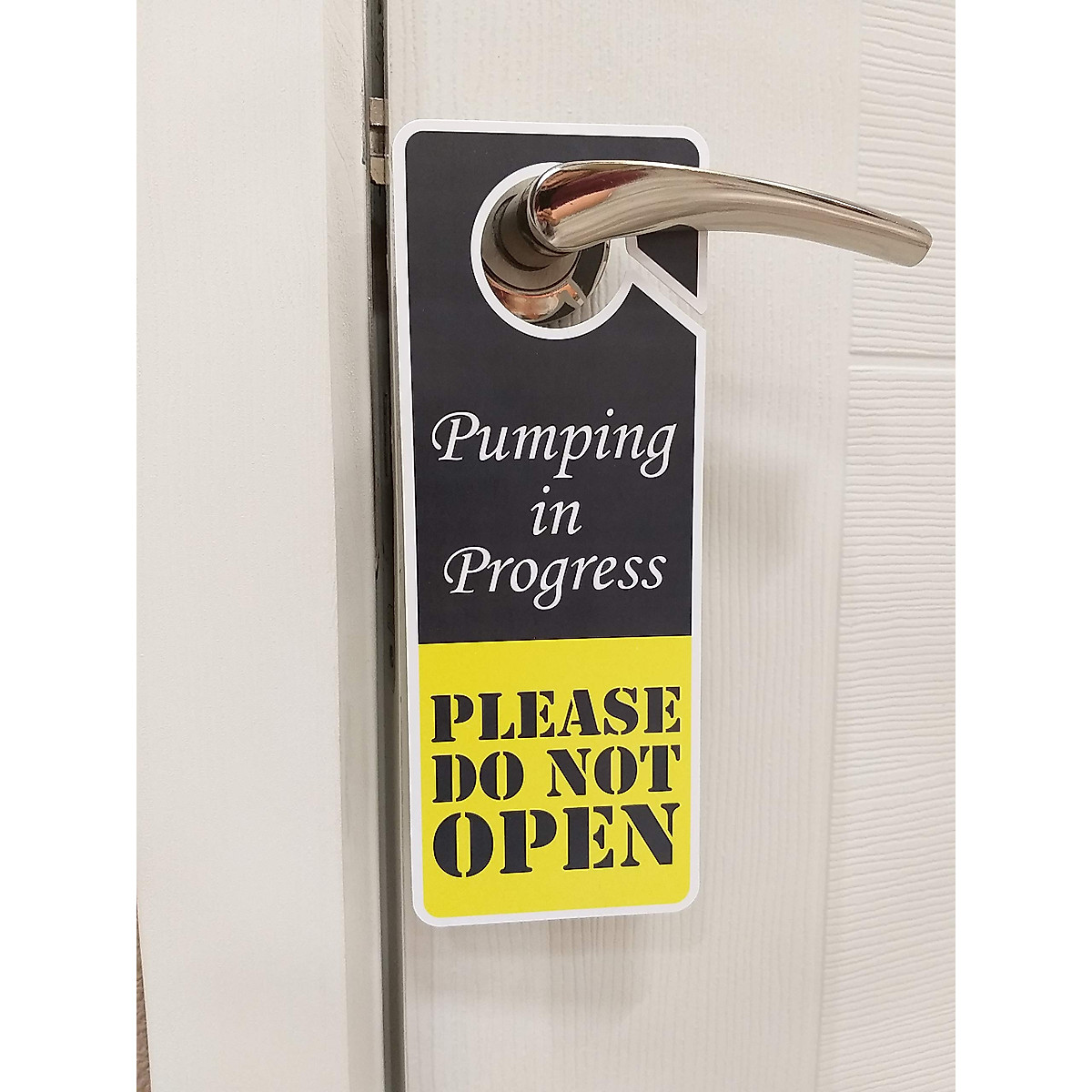 Do Not Disturb Sign - Pumping in Progress Do Not Open, Door Hanger 2 Pack, Double Sided, Ideal for Using in Any Places