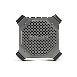 ECOXGEAR EcoEdge Plus GDI-EXEGPL410 Rugged Waterproof Floating Portable Bluetooth Wireless 20 Watt Smart Speaker with Bottle Opener and LED Party Lights (Gray)