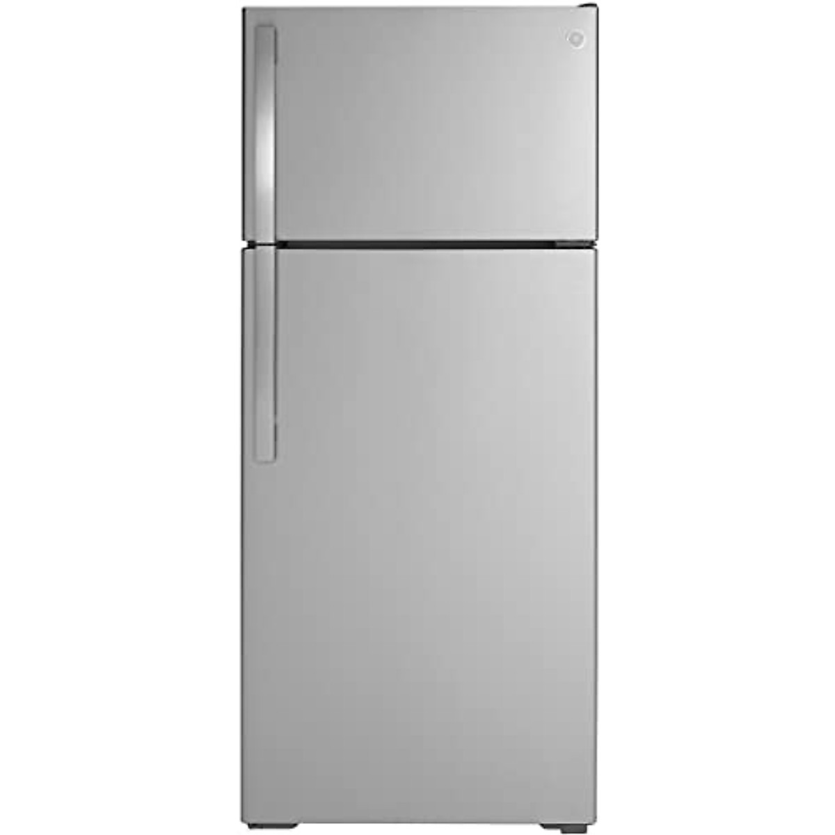 GE GTE18GSNRSS 28 Energy Star Qualified Top Freezer Refrigerator with 17.52 cu. ft. Capacity LED Lighting Adjustable Glass Shelves and Upfront Temperature Controls in Stainless Steel
