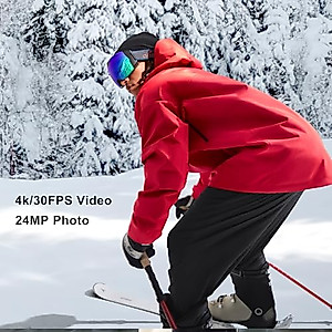 OhO Smart Ski Goggles, 4K Camera Snowboard Goggles with Adjusted View of Camera Recroding,UV Protection, Anti Fog (Men/Women)