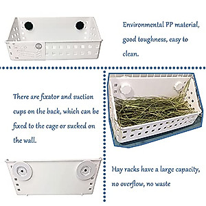 Hamiledyi Rabbit Hay Feeder,Bunny Water Fountain Automatic Guinea Pigs Hay Food Feeder Bowls Manger Rack 17oz Hanging Gravity Drinking Feeder for Ferrets Chinchillas (Purple)