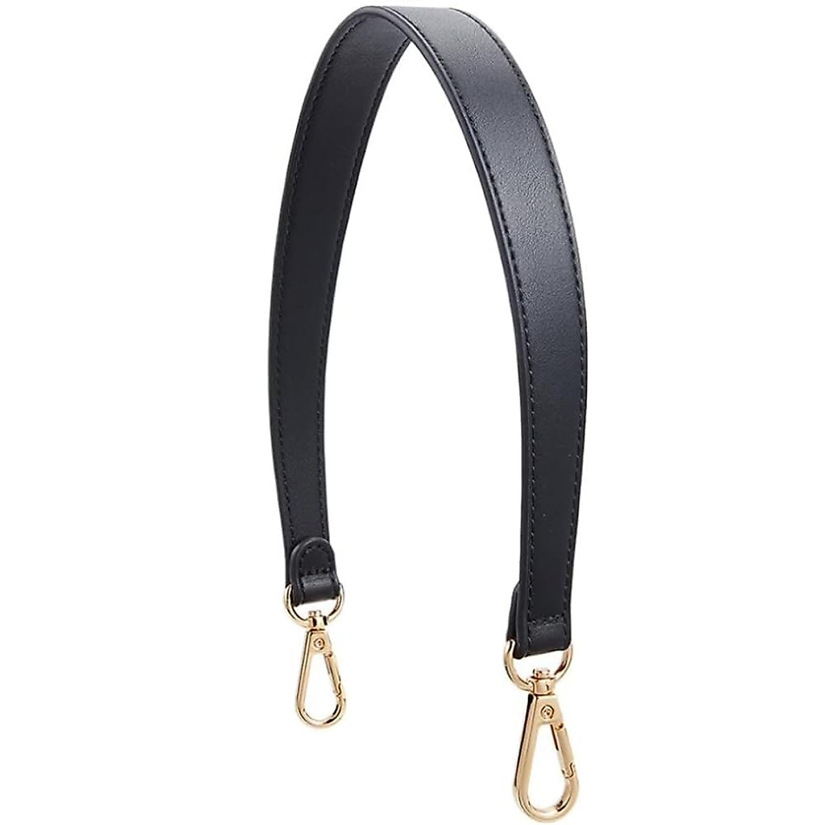 WADORN PU Leather Purse Handle, 15.75 Inch Short PU Leather Bag Strap Thin Shoulder Bag Straps Replacement Handbag Handle Strap Tote Bag Top Strap with Swivel Clasps DIY Purse Making Supplies, Black