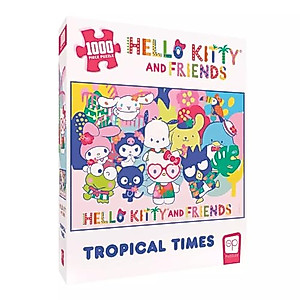 Hello Kitty and Friends Tropical Times 1,000 Piece Jigsaw Puzzle | Collectible Puzzle Artwork Featuring Hello Kitty, Cinnamoroll, Keroppi | Officially-Licensed Hello Kitty Puzzle & Merchandise