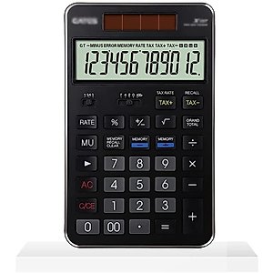 Desktop Calculator Function Desktop Calculators12 Digit LCD Display Solar Powered Basic Financial Accounting Calculator Calculators (Color : OneColor, Size : Solar Type)