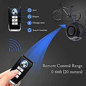 USUPERINK 110dB Bike Alarm Wireless Vibration Motion Sensor with USB Charging Ports, Anti-Theft Bicycle Motorcycle Alarm with Remote, Waterproof, 1SET