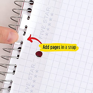 Five Star Insertable Loose Leaf Paper, 1 Pack, 3 Hole Punched, Reinforced Filler Paper, Graph Ruled Paper to Add and Rearrange Pages in Spiral Notebook, 11-1/2" x 8", 75 Sheets/Pack (17018)