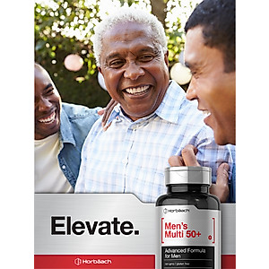 Horbäach Men's Multivitamin 50 Plus | 60 Caplets | Non-GMO & Gluten Free Supplement
