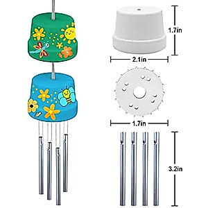 2-Pack Make A Wind Chime Kits - Arts & Crafts Construct & Paint Wind Powered Musical Chime DIY Gift for Kids, Boys Girls