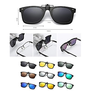 Unisex Clip-on Flip-up Polarized Sunglasses for Prescription Eyeglasses