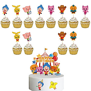 YNOU Clown Birthday Party Supplies Clown Theme Birthday Party decorations for Kids Teens with Happy Birthday Banner, Cake Topper, Cupcake Toppers, Balloons for Clown Party Decorations