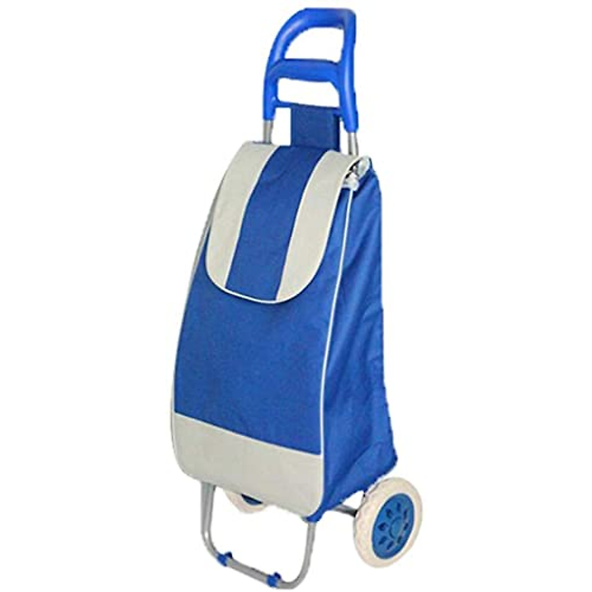 Shopping Trolley on Wheels Multi Function Shopping Cart Lightweight Climbing Stairs Foldable Small Pull Cart 2 Wheels Home Waterproof Bag Storage Hand Trucks,Blue ,