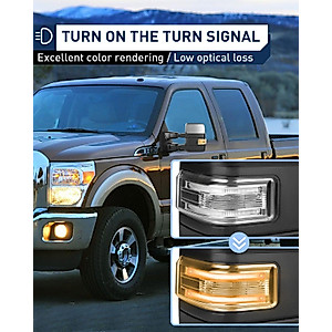 ECCPP F150 Towing Mirrors, A Pair of Exterior Automotive Mirrors fit 2004-2014 for Ford for F-150 with Auxiliary/Puddle Lights Signal Indicator and Power Operation Heated Chrome Housing