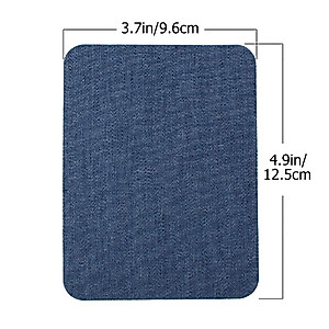 Pack of 12pcs Iron On Denim Patches for Jeans Clothing Repair Elbow Pants Knees 12.5 X 9.5cm(4.9" X 3.7") (Style 1)