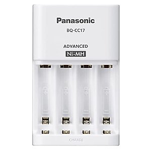 Eneloop Panasonic BQ-CC17SBA Advanced Individual Battery Charger with 4 LED Charge Indicator Lights, White