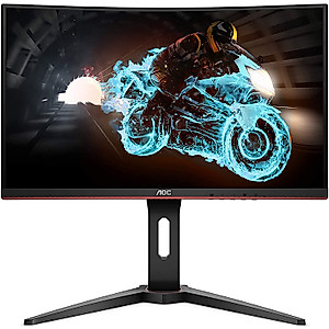 Nowco 2021_AOC 24 inch Gaming Monitor, FHD 1920x1080, 1500R, VA, 165Hz (144Hz Supported,144hz 1ms), FreeSync Premium, Height Adjustable Black, HDMI Cable and Mouse pad Included.