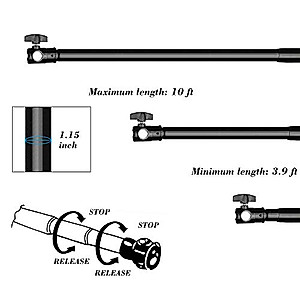 EMART 10 x 10 ft Photo Video Studio Heavy Duty Adjustable Backdrop Support System Kit, Photography Muslin Background Stand with Carry Bag