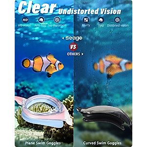Swimming Goggles 2 Pack Swim Goggles Anti Fog Goggles Adult Swimming UV Protection Fit for Adult Men Women Youth Junior, No Leaking Soft Silicone Seal Flat Lens Clear Vision, 3 Sizes of Nose Bridge