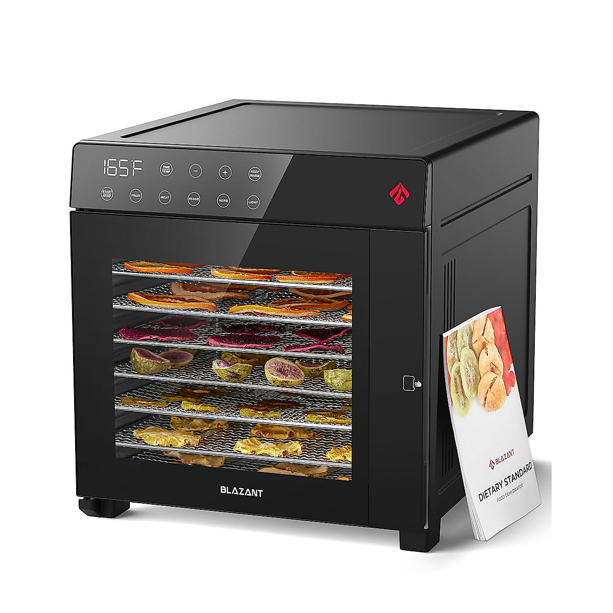 Food Dehydrator Machine 25QT, 8 Trays, Stainless Steel Dehydrators for Food and Jerky large capacity, Adjustable Temperature and 48H Timer, for Fruit, Meat, Beef, Veggies, Dog Treats