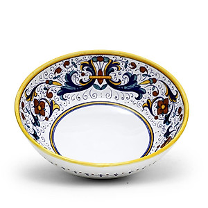 RICCO DERUTA CLASSICO: Large Serving Salad Pasta Bowl [0007-RIC] - Authentic hand painted in Deruta, Italy. Original design. Shipped from the USA with Certificate of Authenticity.