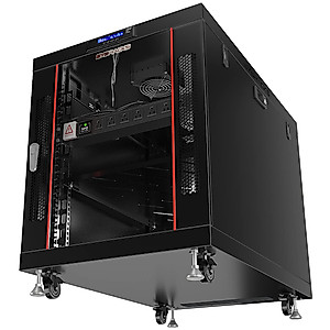 Sysracks 12U 35inch Deep Server Rack Cabinet It Enclosure Premium Series Data It Locking Under Desk Network Rack with Wheels PDU and Other Accessories