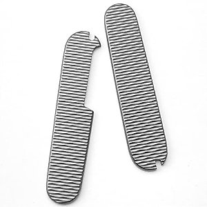 2PCS Fish Scale G10 Handle Scales Patches Titanium Alloy Patch fit for 91mm Swiss Army Knife DIY Modification…