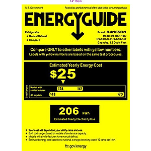 BANGSON Mini Fridge with Freezer, 3.2Cu.Ft, Single Door Small Refrigerator, Energy-efficient, Low Noise, Mini fridge for Bedroom Dorm and Office, Black