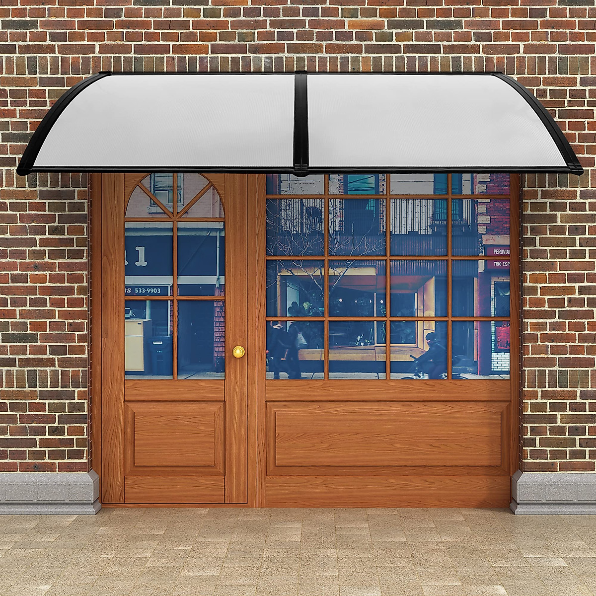 SUPER DEAL 40"x 80" Window Door Entry Awning Polycarbonate Cover Front Door Outdoor Patio Canopy Sun shetter (White)