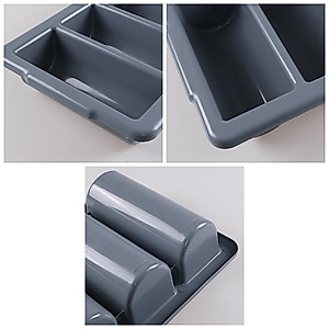 Callyne 4-Pack Plastic 4 Compartment Cutlery Bin, Flatware Storage Tray