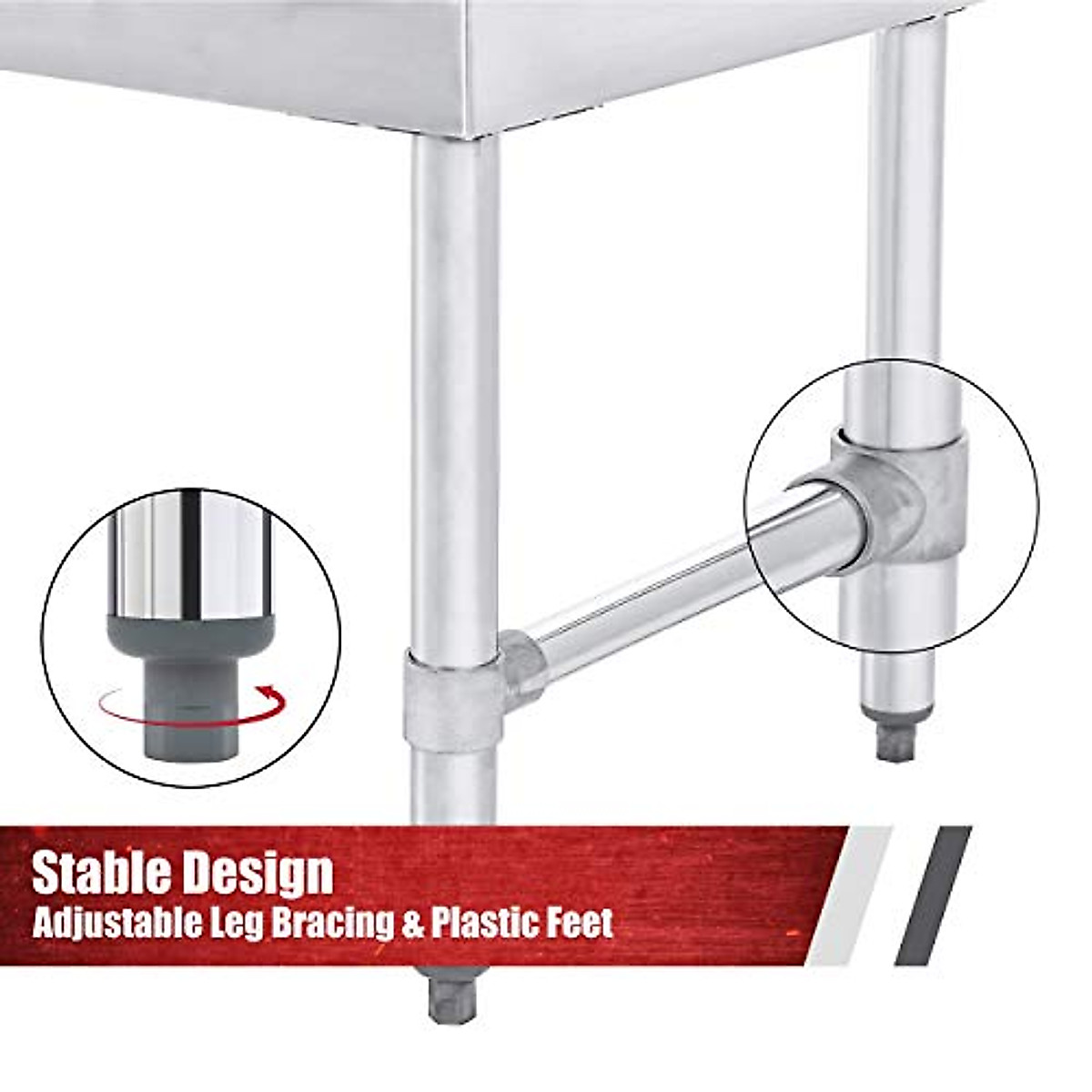 DuraSteel 3 Compartment Stainless Steel Bar Sink with 10" L x 14" W x 10" D Bowl - Underbar Basin - NSF Certified - Double Drainboard, Faucet Included (Restaurant, Kitchen, Hotel, Bar)