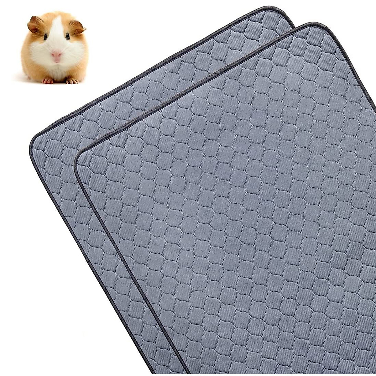 Washable Pee Pads for Dogs - 2-Pack Thick Heavy Absorbency Reusable Pee Pads Prevent Leakage Non-Slip, Waterproof Pet Training Pads for Puppy Playpen, Crate, Whelping Box, Potty Training, Grey