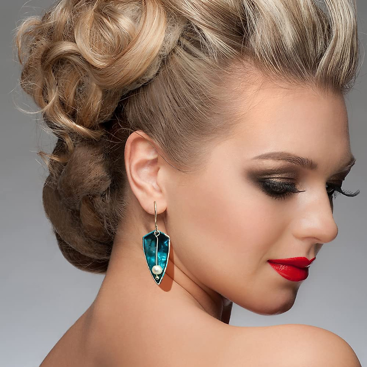 15 Pairs Vintage Boho Retro Teardrop Druse Crystal Drop Dangle Earrings for Women Cubic Zirconia Huggie Hoop Earring Jewelry Set Christmas Gifts (4)