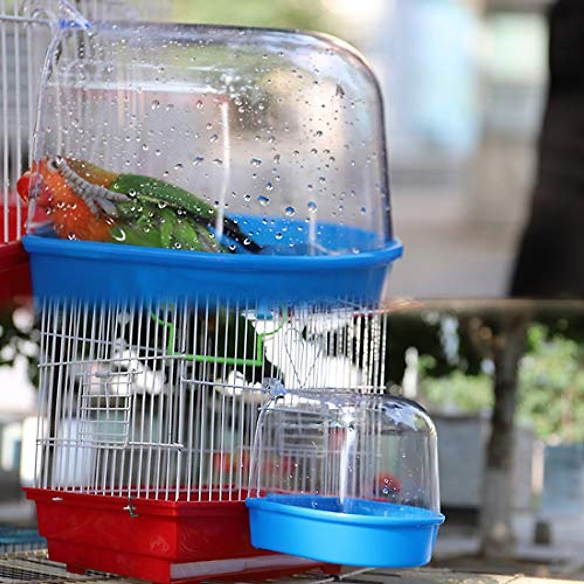 kathson Bird Cage Bath Parakeet Bathing Tube for Budgie Conure Parakeet Finch Canary Cockatiel Parrot Lovebird (Random Color)