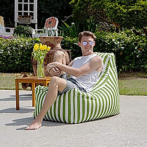 Jaxx Juniper Outdoor Bean Bag Patio Chair, Lime Stripes