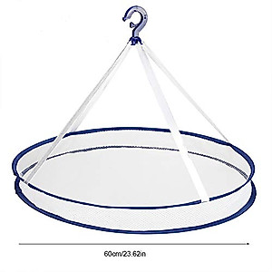 OUKENS Round Drying Rack,23inch Foldable Underwear Dryer, Collapsible Hanging Laundry Rack, Lay Flat to Dry Mesh Clothes Drying Basket for Lightweight Clothing, Delicates and Swimsuit