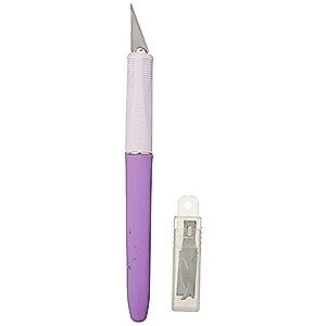 Westcott Titanium Bonded Hobby Knife, 5 Assorted Blades, Purple, 15154