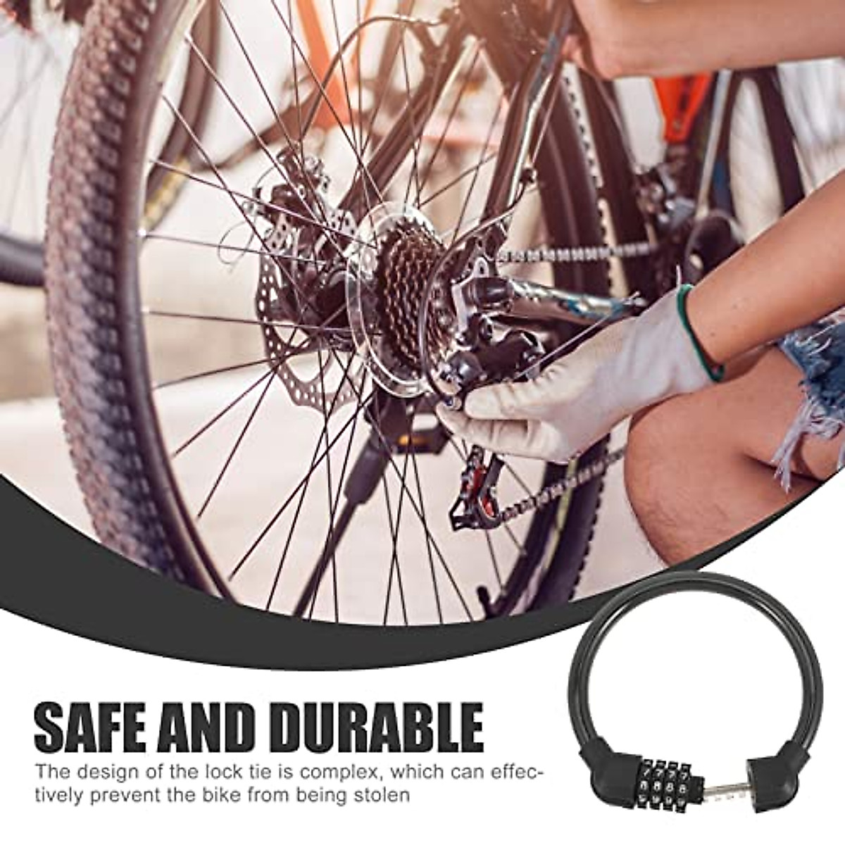Wear-Resistant Motorcycle Lock Cycling Accessories 2Pcs Wear-Resistant s Convenient Motorcycle Locks Professional Cable Locks Cycle Accessory Bike Cable Lock Cable Bike s