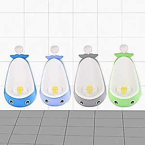 Whale Potty Training Urinal for Boys with Funny Aiming Target, Toddler Boy Toilet Pee Trainer - Gray