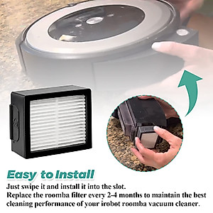 12Pack Filters Replacement for iRobot Roomba E I & J Series Combo E5 E6 E7 i3 i3+ i4 i4+ i5 i5+ i6 i6+ i7 i7+ i8 i8+ J5 J6 J8 Vacuum Cleaner-12 x High Efficiency Filters 4639161,1 x Brush by Techecook