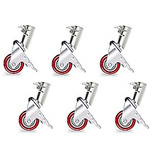 Neewer 6-Pack Professional Swivel Caster Wheel Sets, 75mm Diameter, Durable Metal Construction and Rubber Base, ONLY Compatible with Neewer C Stand for Studio Photography Video Shooting (Silver)