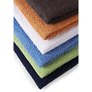 Towel and Linen Mart 100% Cotton 6 Pack Bath Towel Set, Quick Dry, Super Absorbent, Light Weight, Soft, Multi Colors (27 x 54 Pack of 6)